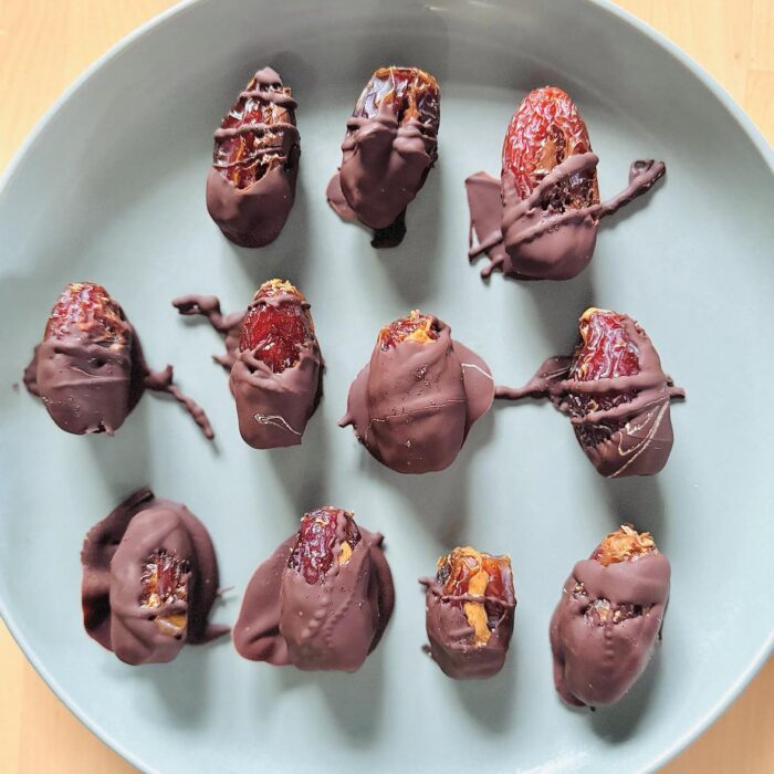 Chocolate Covered Dates with Almond Butter